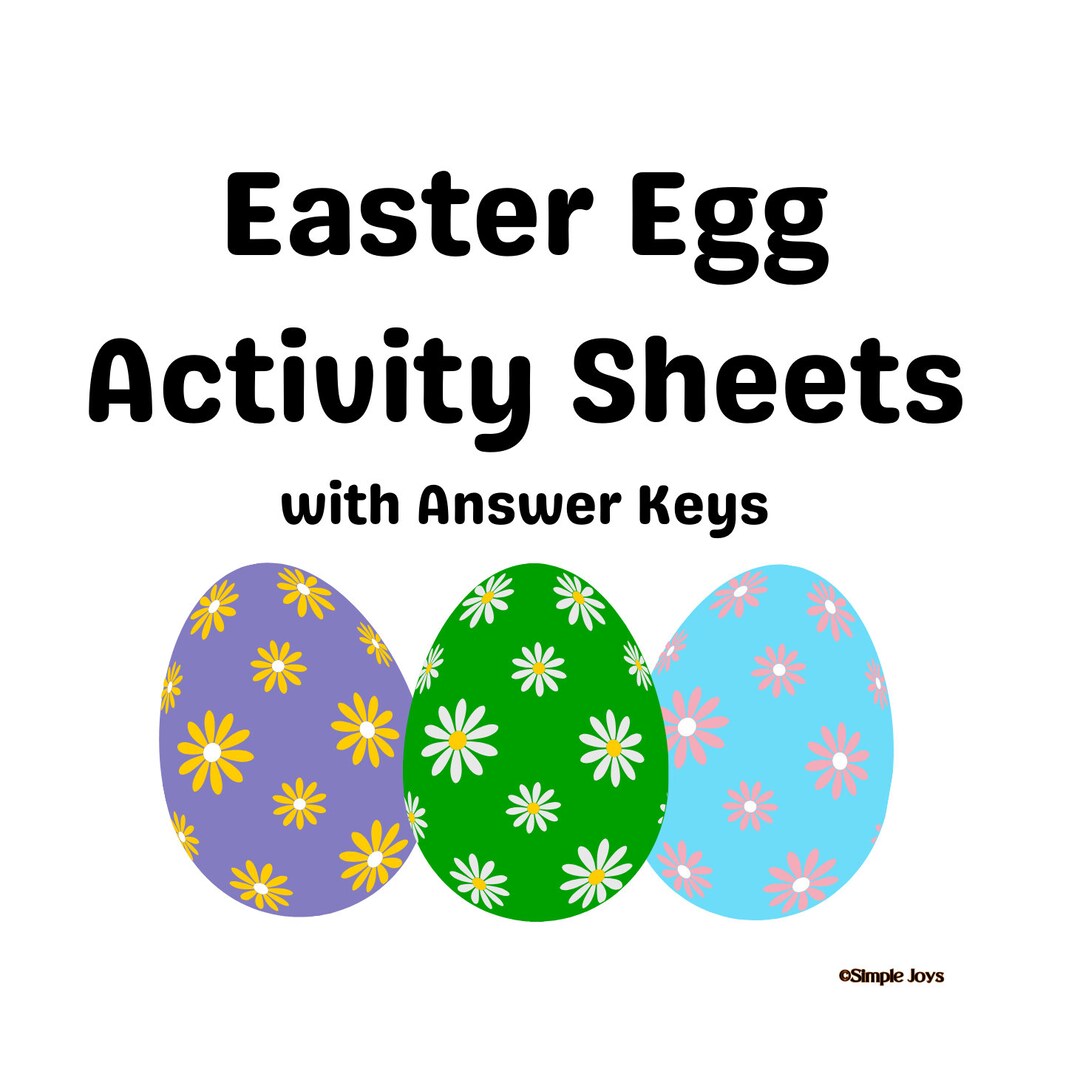 Egg Activity Sheets With Answer Keys Easter Word Search Christian ...