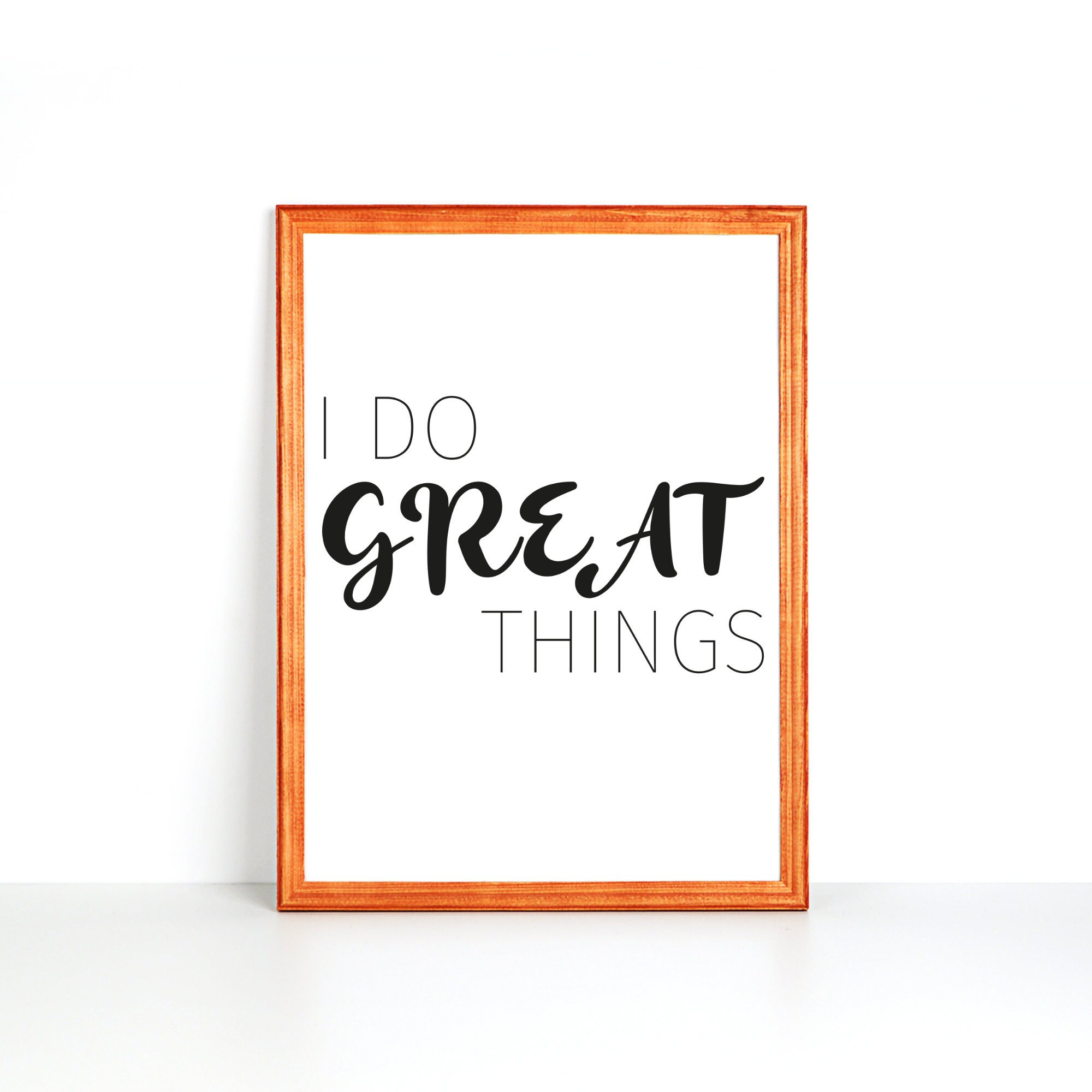 Positive Affirmation Printable Wall Art I Do Great Things - Etsy