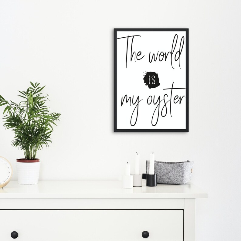 Positive Affirmation Printable Wall Art the World is My Oyster - Etsy