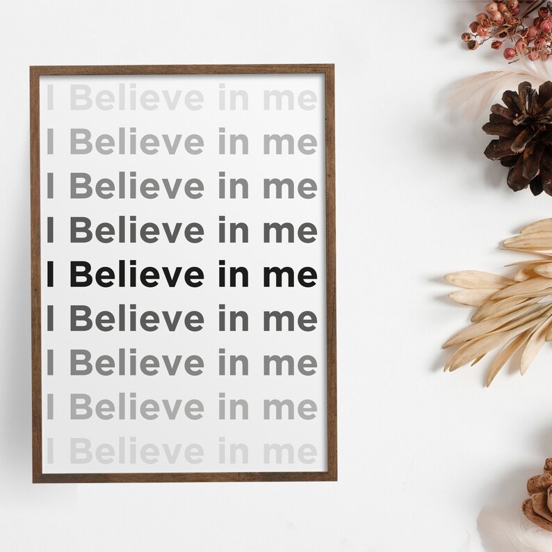 Positive Affirmation Printable Wall Art I Believe in Me - Etsy