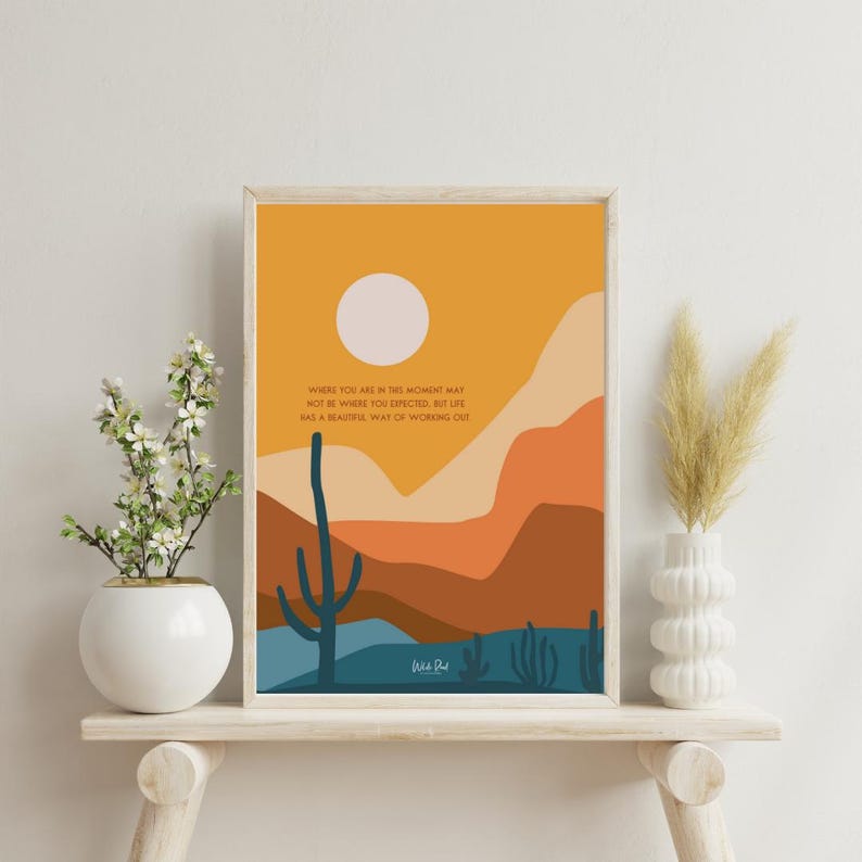 Boho Chic Self-love Art: 'in This Moment' Digital Print for a Mindful ...