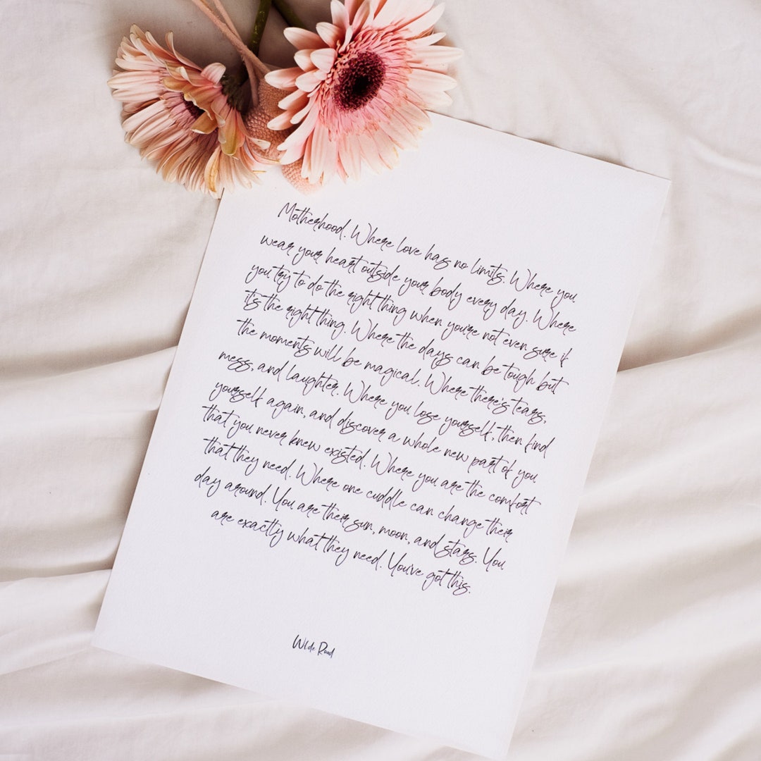 Welcome to Motherhood Poem Print | New Mum Gift (digital Download) - Etsy