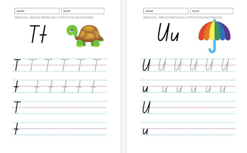 300 Downloadable Children's Practice Worksheets, Learn There Alphabet ...