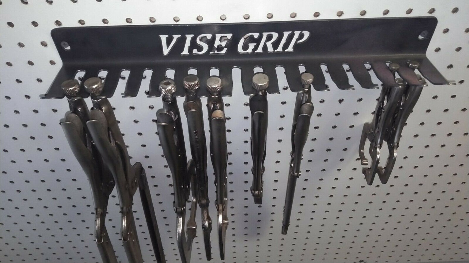 Hornbuilt Vise Grip Holder Vise Grip Storage Rack Wall Mount Holds 16 ...