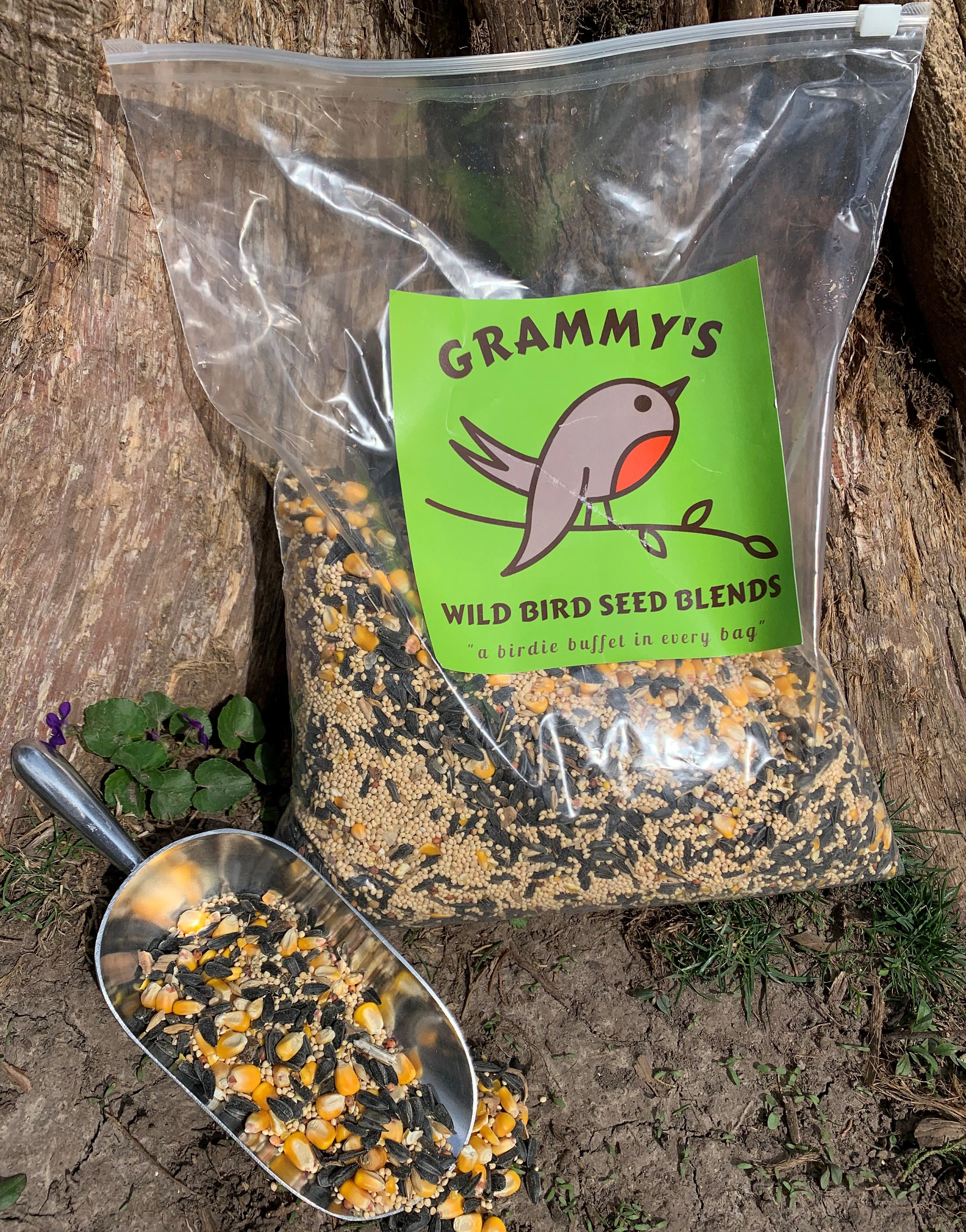 Gritty Grounders Grub 5lbs, Wild Bird Seed, Sunflower Seeds, Cardinal ...