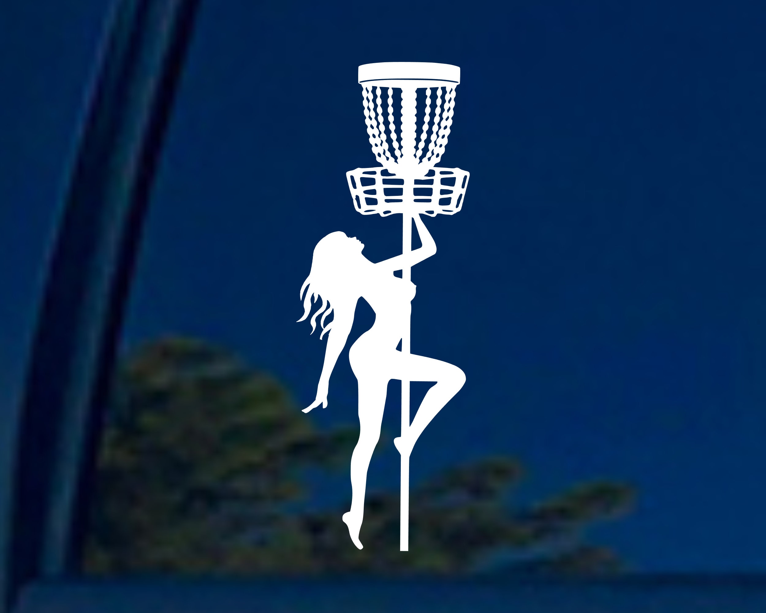 Disc Golf Vinyl Decal, Pole Dancer, Disc Golf Dancer, Frisbee Golf ...