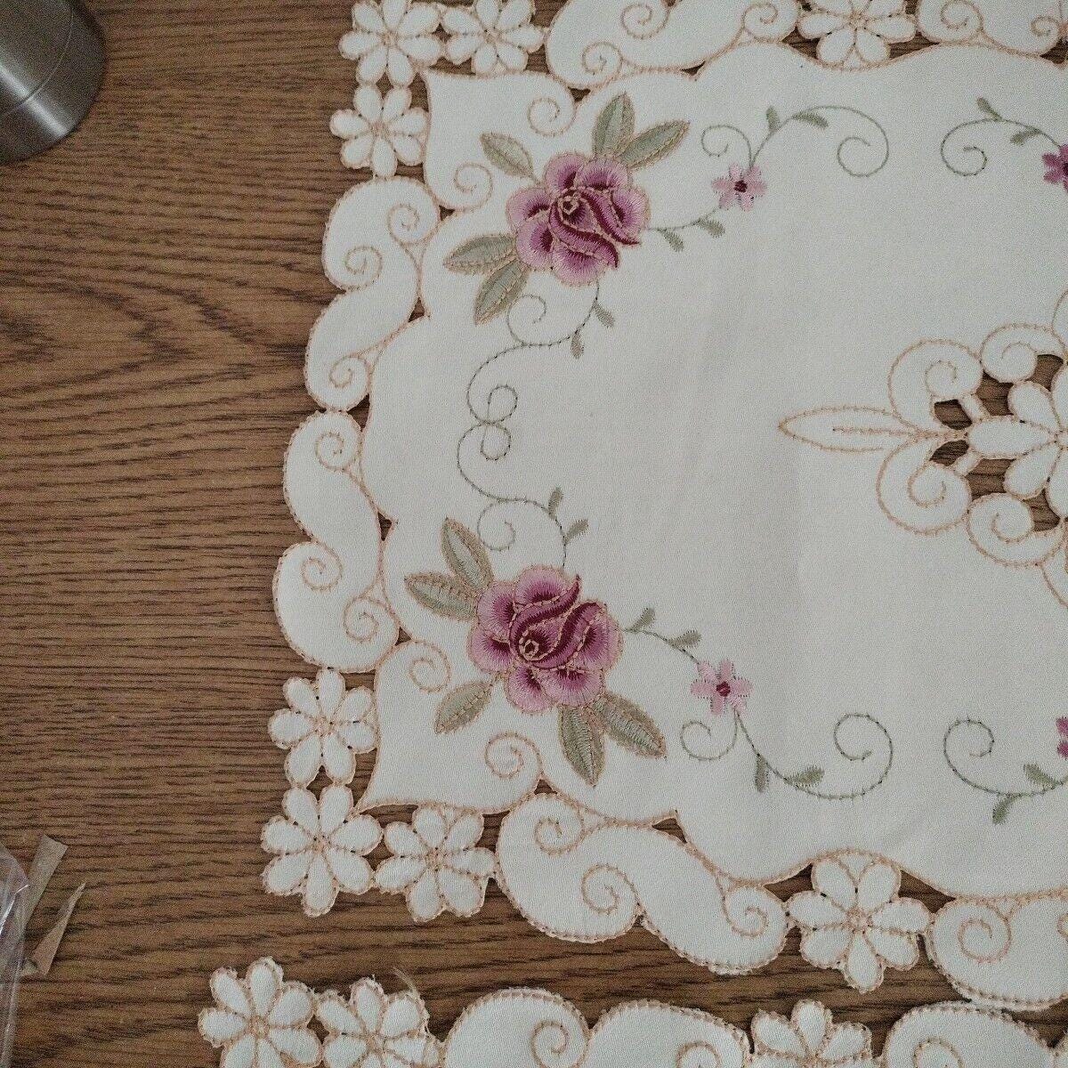 Cutwork Embroidery Roses Place Mats Sets of 2 Beige 16x10.5" - Etsy