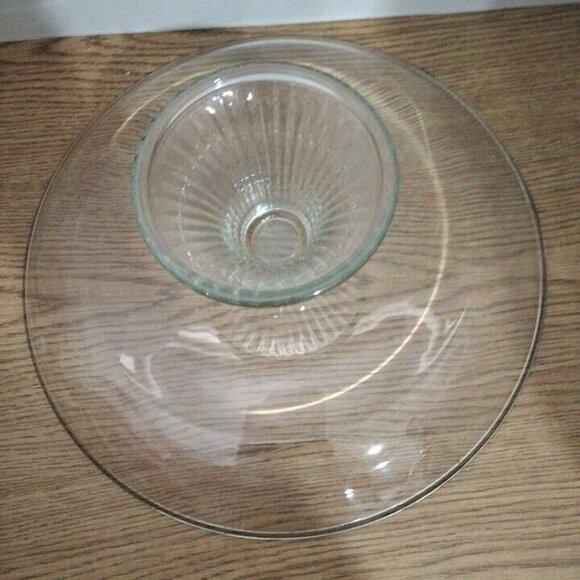 Vintage Covered Cake Stand - Ribbed Cover & Pedestal Clear Glass Cake ...