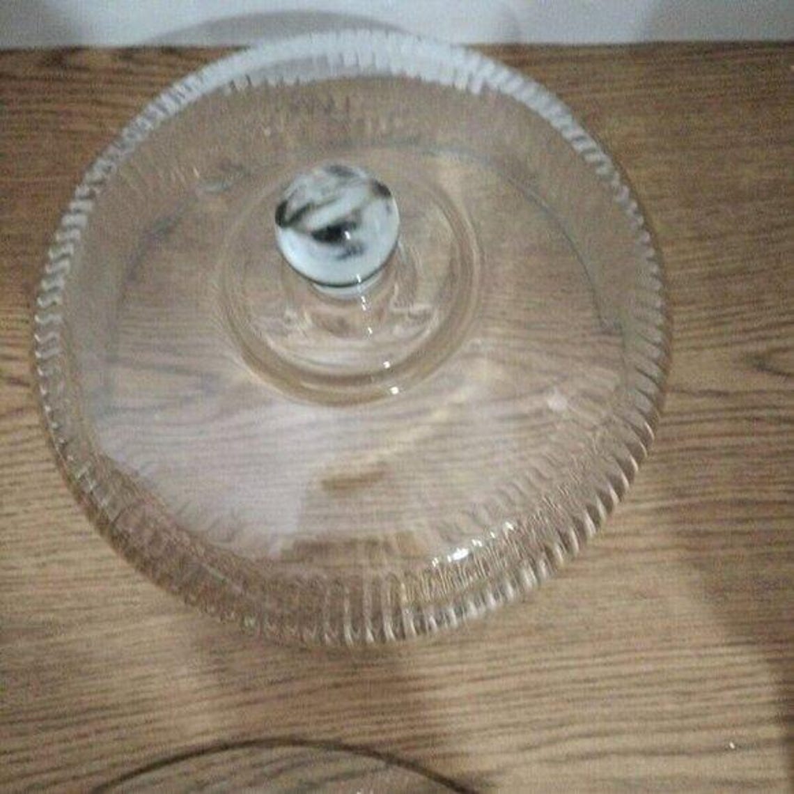 Vintage Covered Cake Stand - Ribbed Cover & Pedestal Clear Glass Cake ...