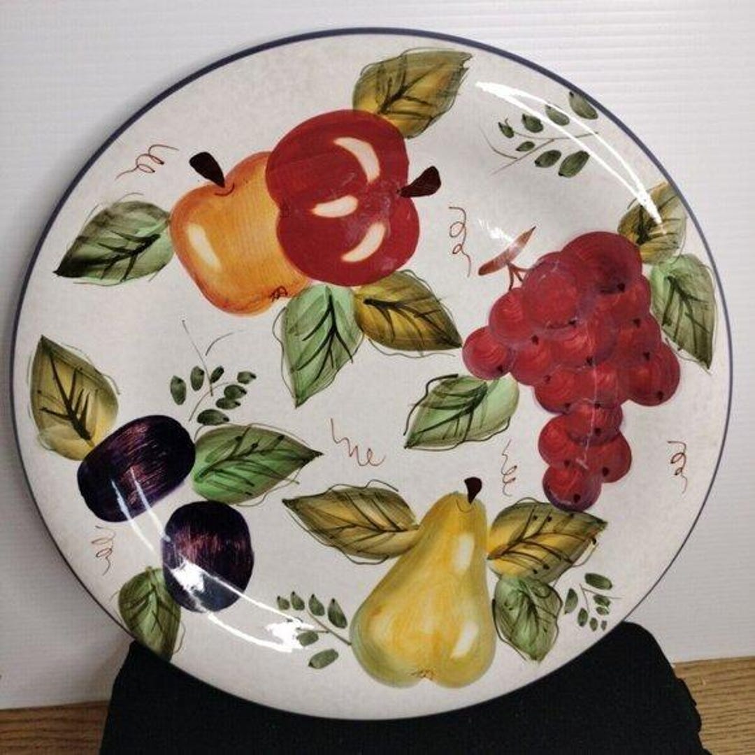 Oneida Set of 4 Fruits Hand Painted Stoneware Dinner Plates 10" - Etsy