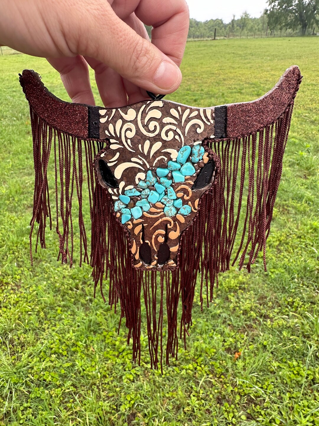 Freshie Car Decor Tooled Leather Design Handmade Car Freshener Western ...