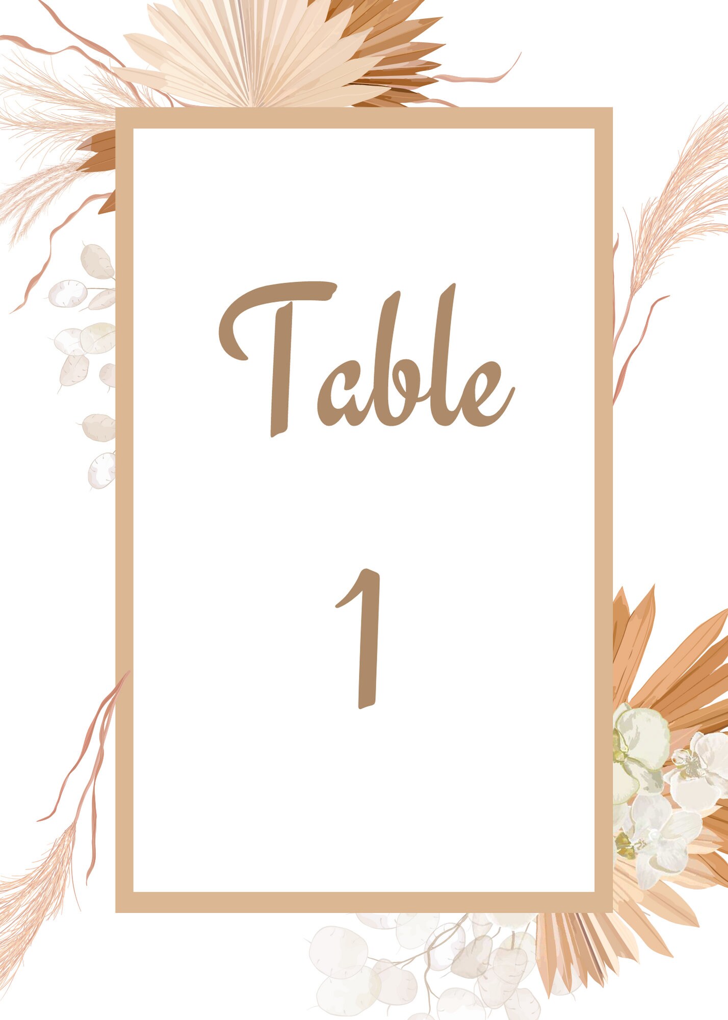 Cute Printable Boho Table Numbers | Downloadable Pack of 5 - Etsy