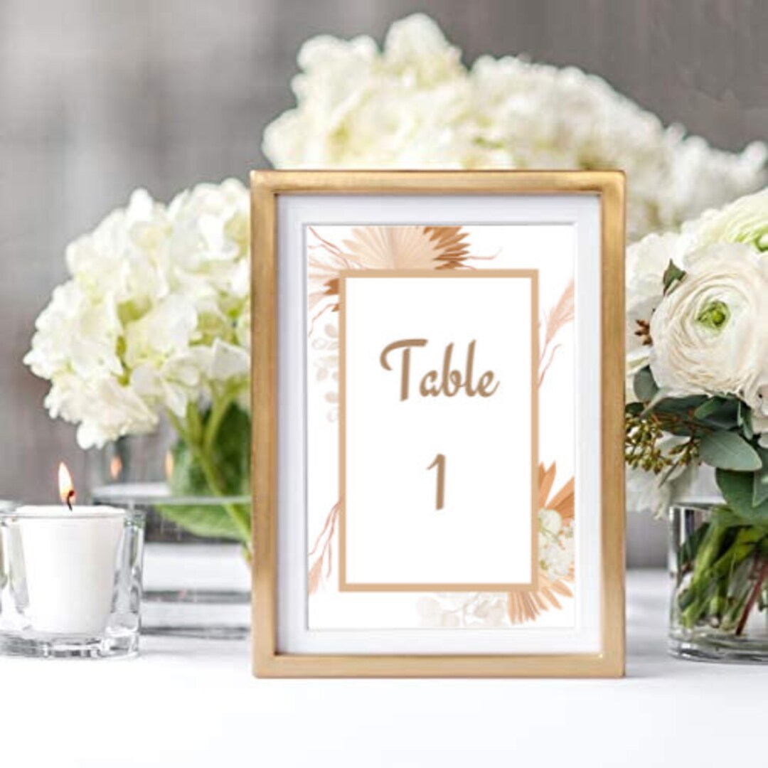 Cute Printable Boho Table Numbers | Downloadable Pack of 5 - Etsy
