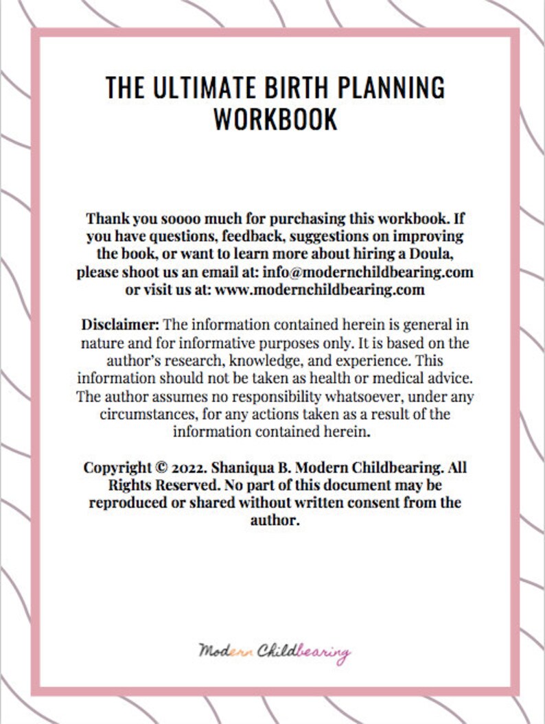 The Ultimate Birth Planning Workbook - Etsy