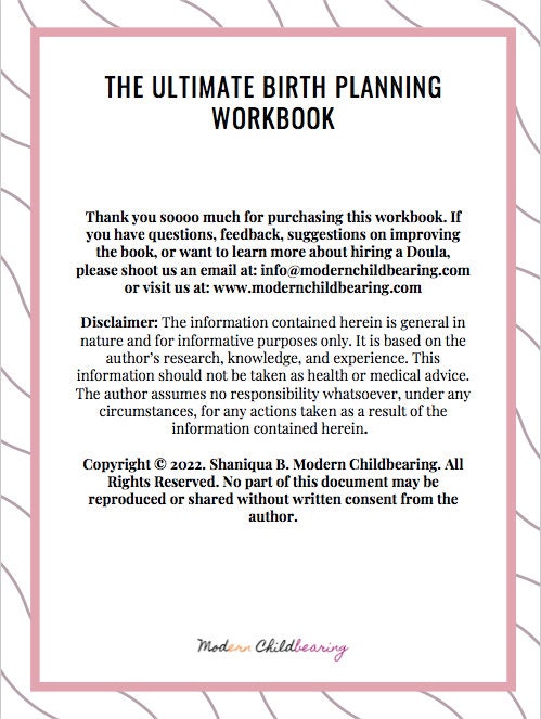 The Ultimate Birth Planning Workbook - Etsy