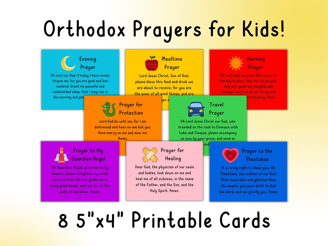 Orthodox Prayer Cards for Kids Christian Orthodox Prayer Corner Decor ...