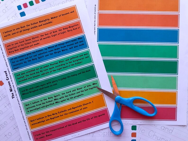 Nicene Creed Activity Pack Memorization Activities for Christian ...