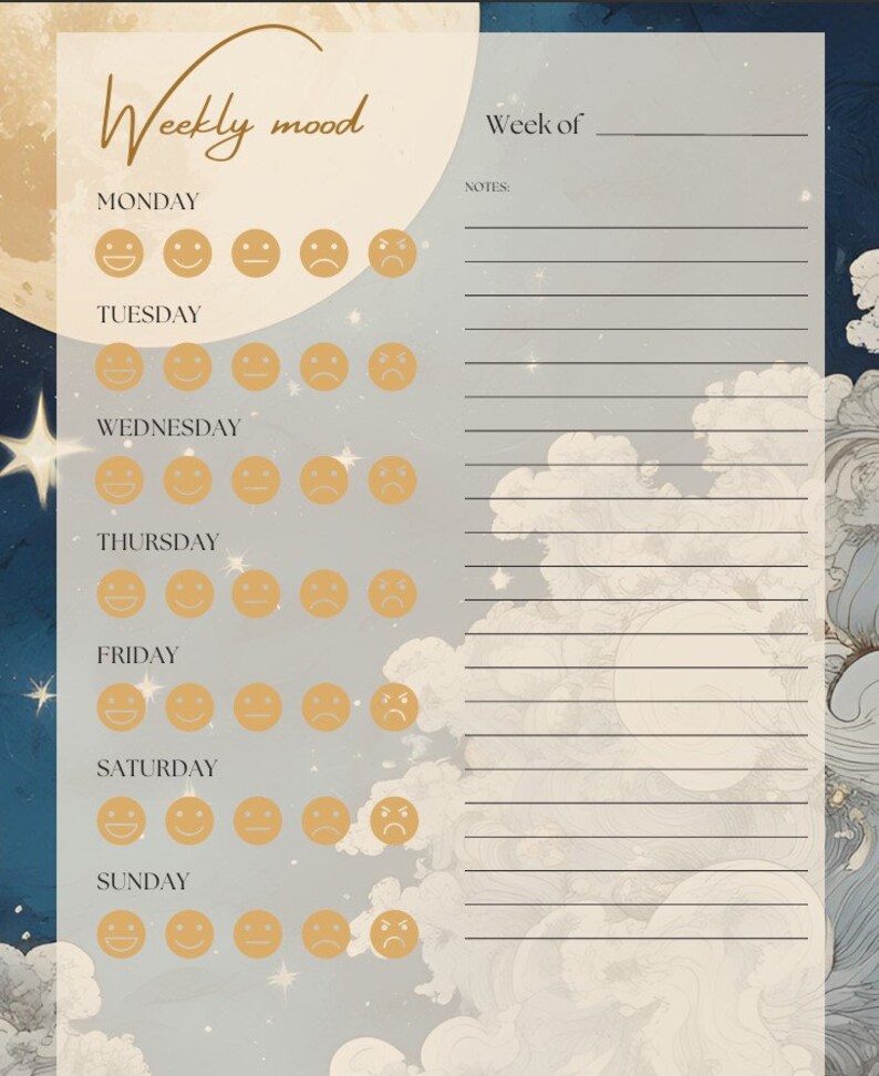 Celestial Weekly Digital Planner Downloadable - Etsy