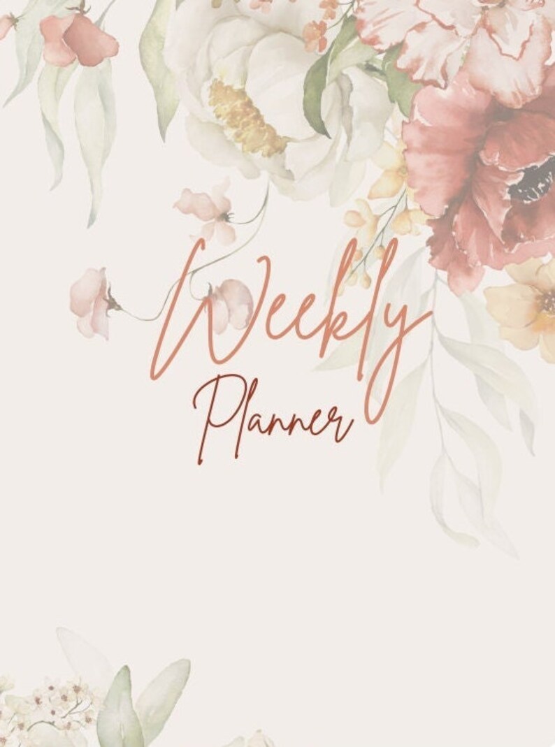 Floral Weekly Planner- Digital-downloadable - Etsy