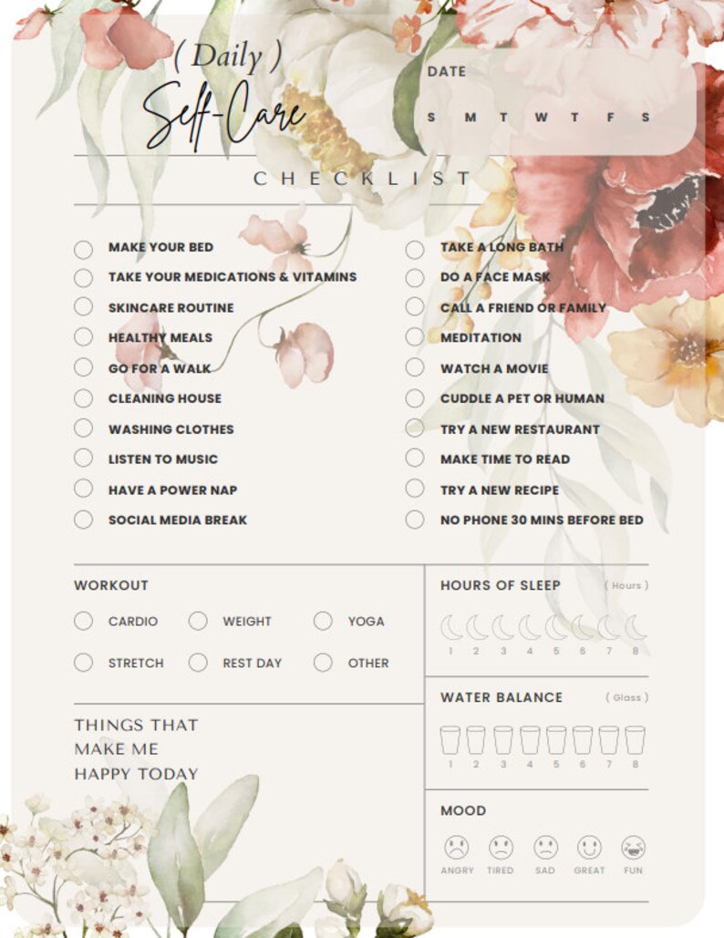 Floral Weekly Planner- Digital-downloadable - Etsy