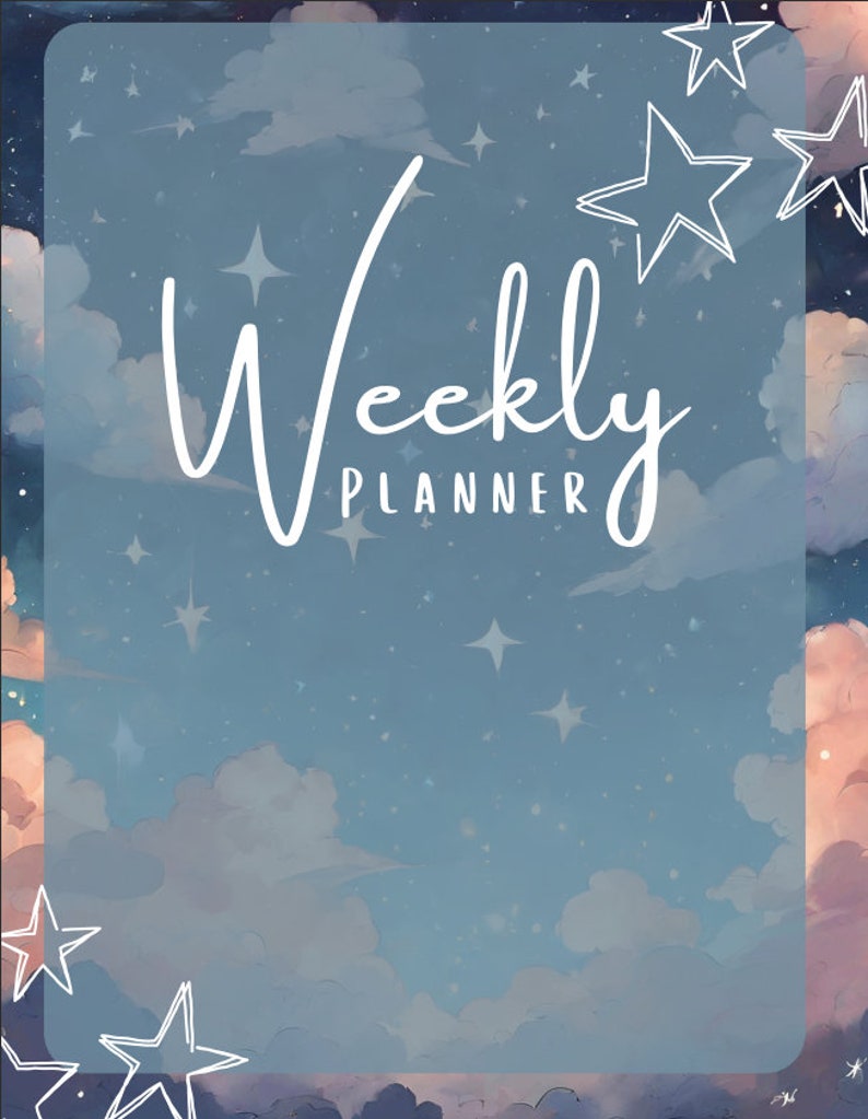Blue Night Sky Weekly Planner - Etsy