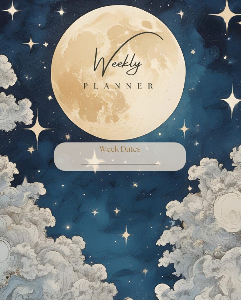 Celestial Weekly Digital Planner Downloadable - Etsy