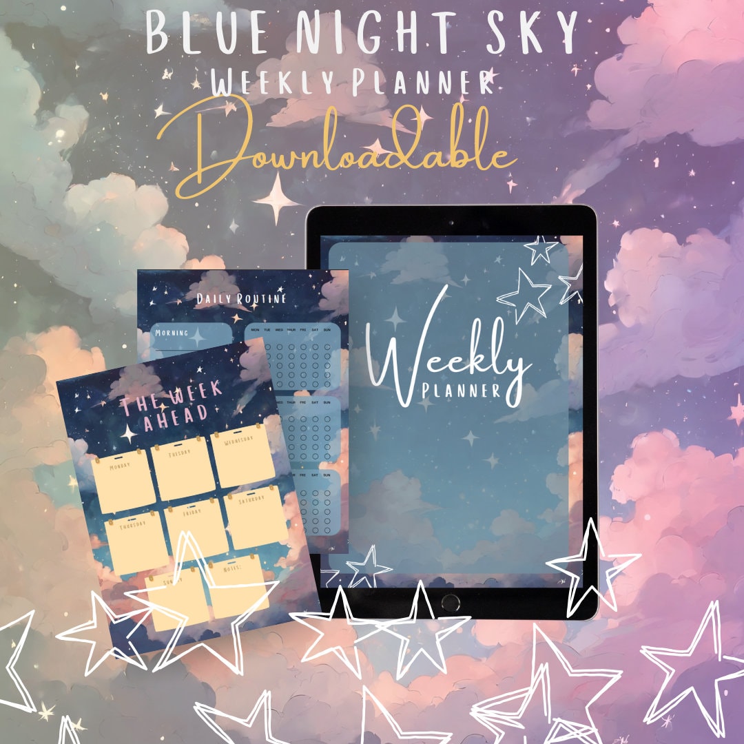 Blue Night Sky Weekly Planner - Etsy