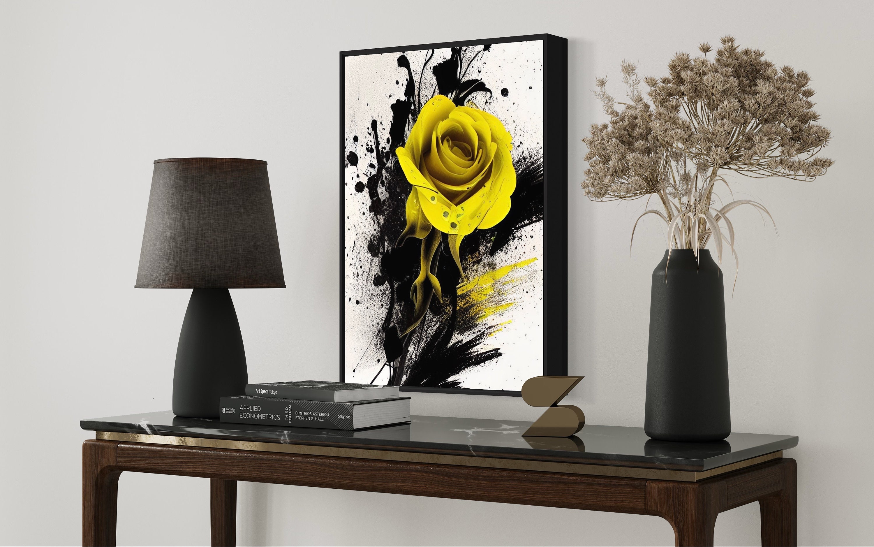 Abstract Art Yellow Rose Digital Print Printable Wall Art - Etsy