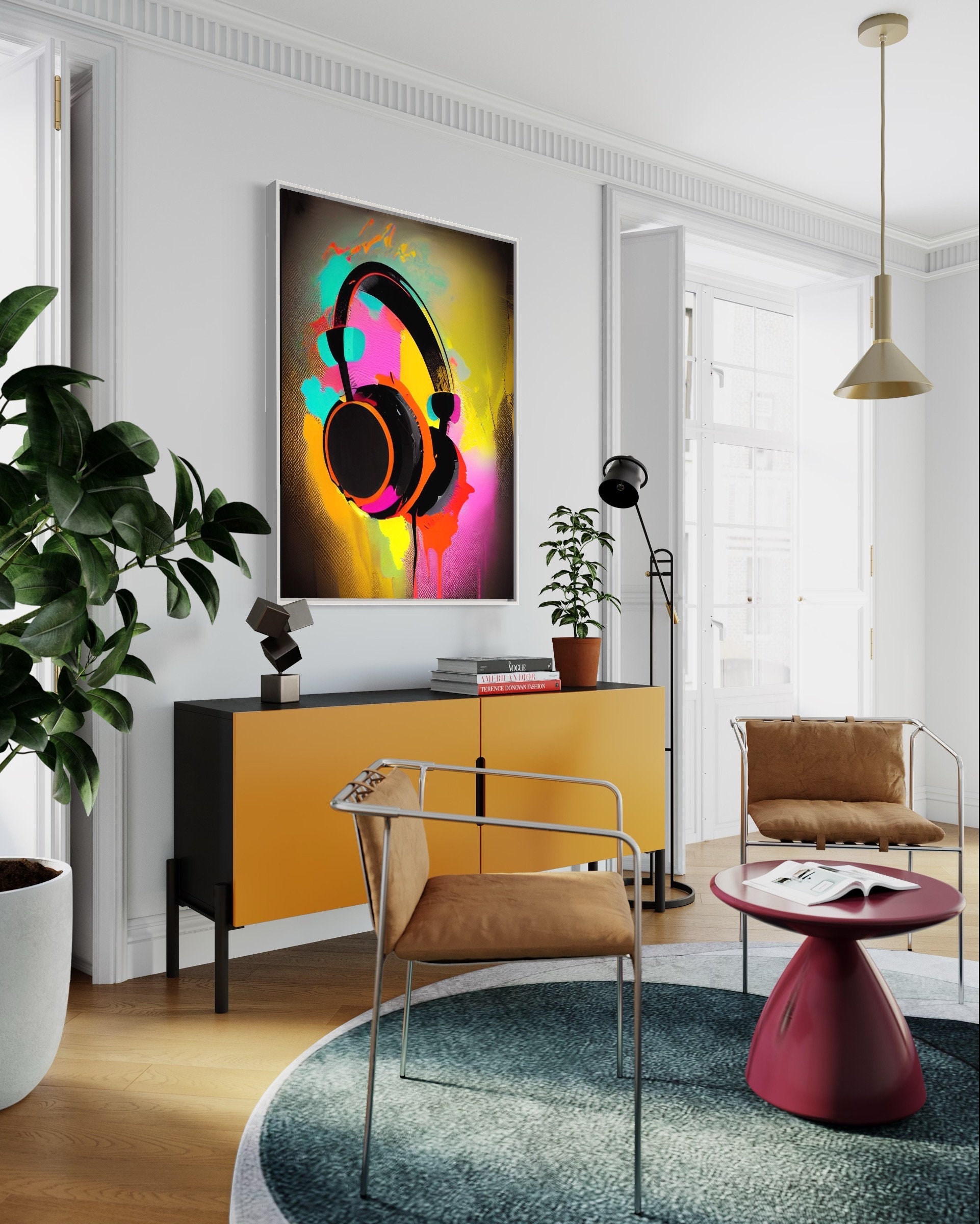 Abstract Art Headphone Printable Wall Art Home Decor - Etsy