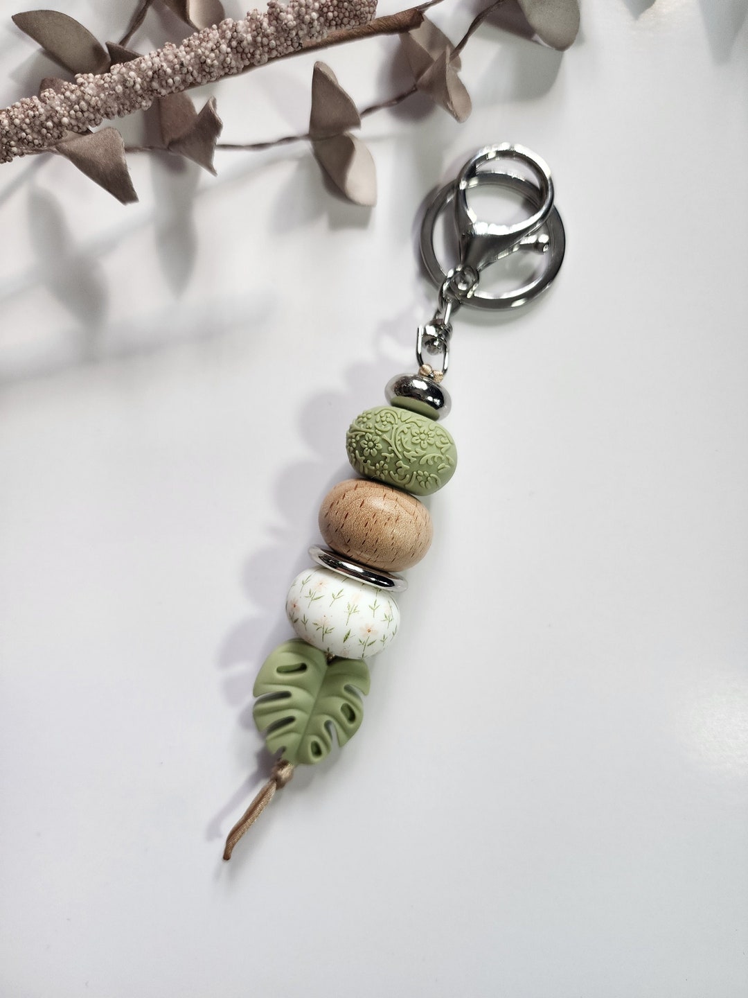 Green Monstera Leaf Keychain - Etsy