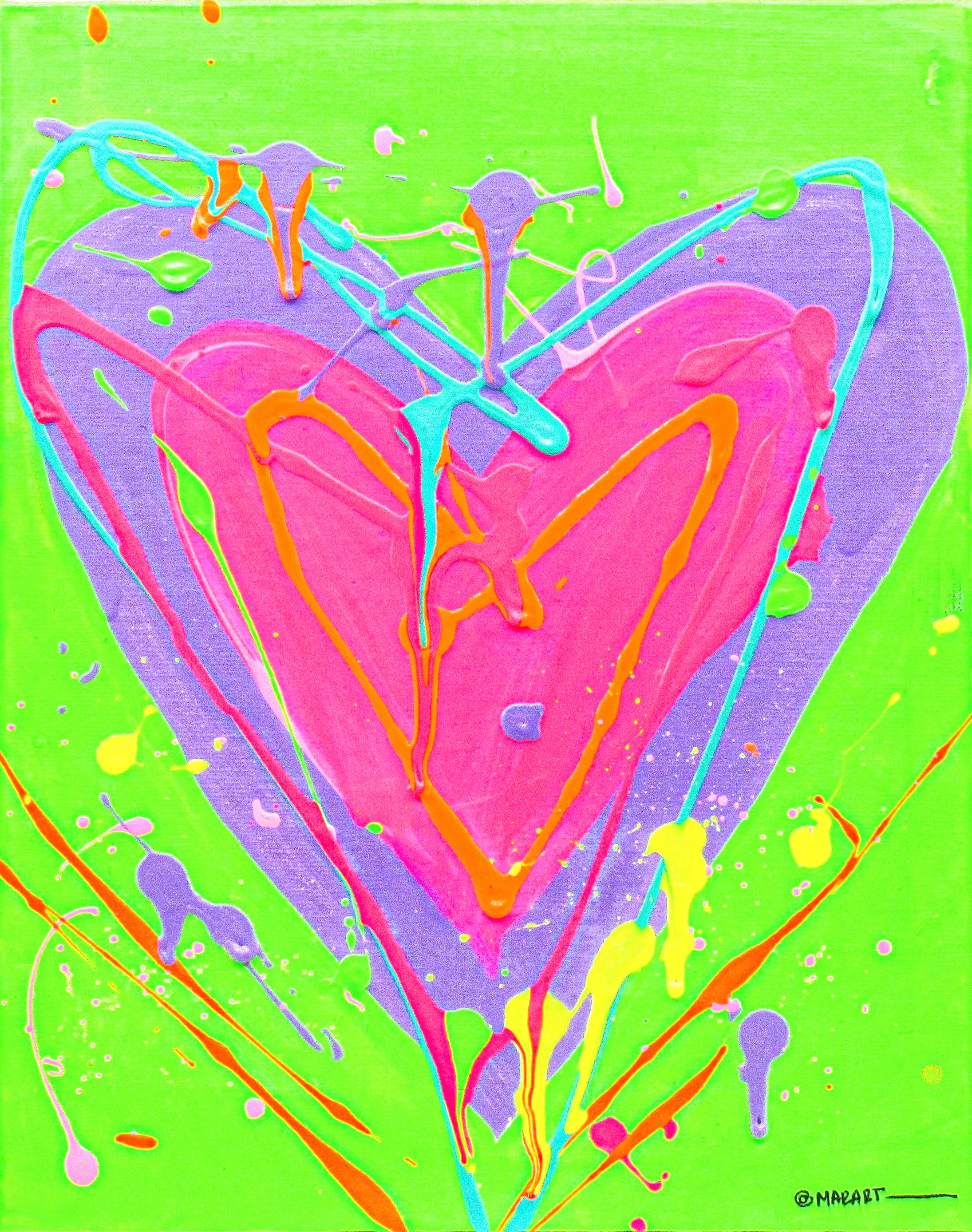 Heart Painting, Painting of Hearts, Canvas of Hearts, Acrylic Hearts ...