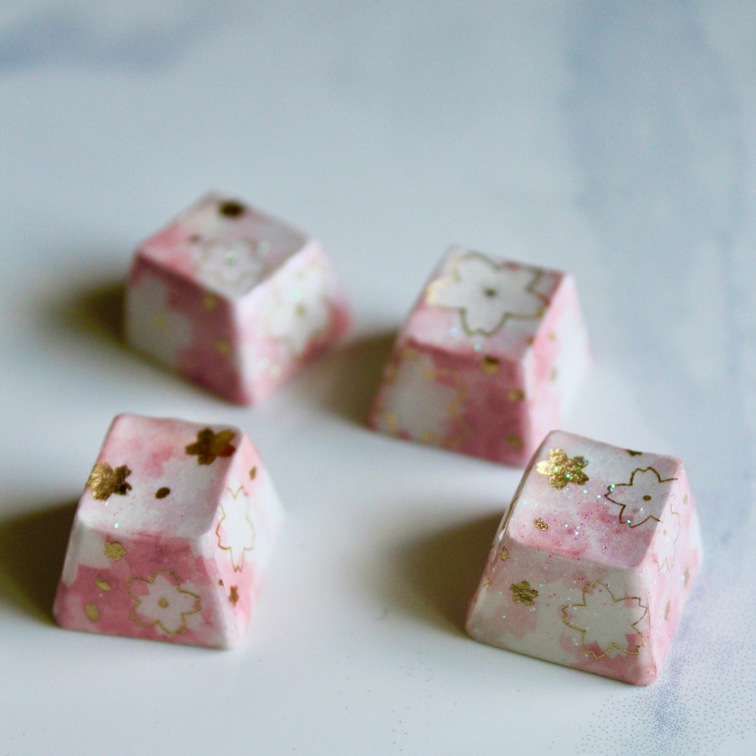 Sakura/cherry Blossom Pink Keycap | Cute Artisan Keycaps | Resin | PBT ...