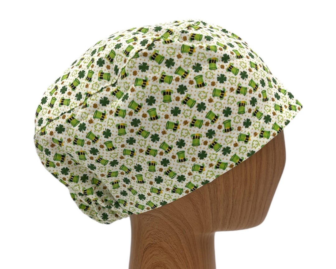 St. Patrick's Day Irish Shamrock Euro Scrub Cap Personalized, Surgical ...
