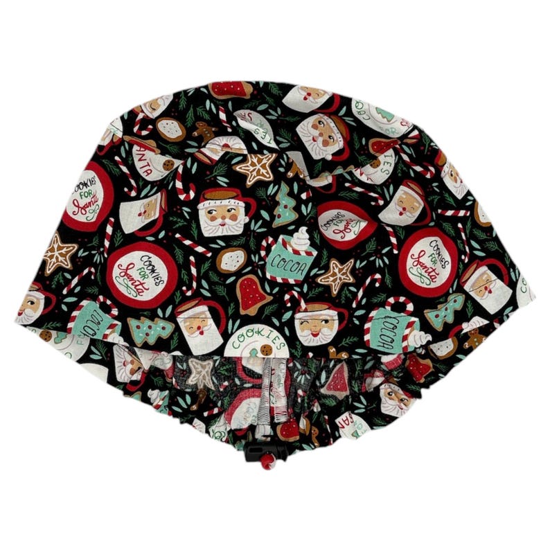 Christmas Santa Euro Scrub Cap Personalized, Surgical Cap Women With ...