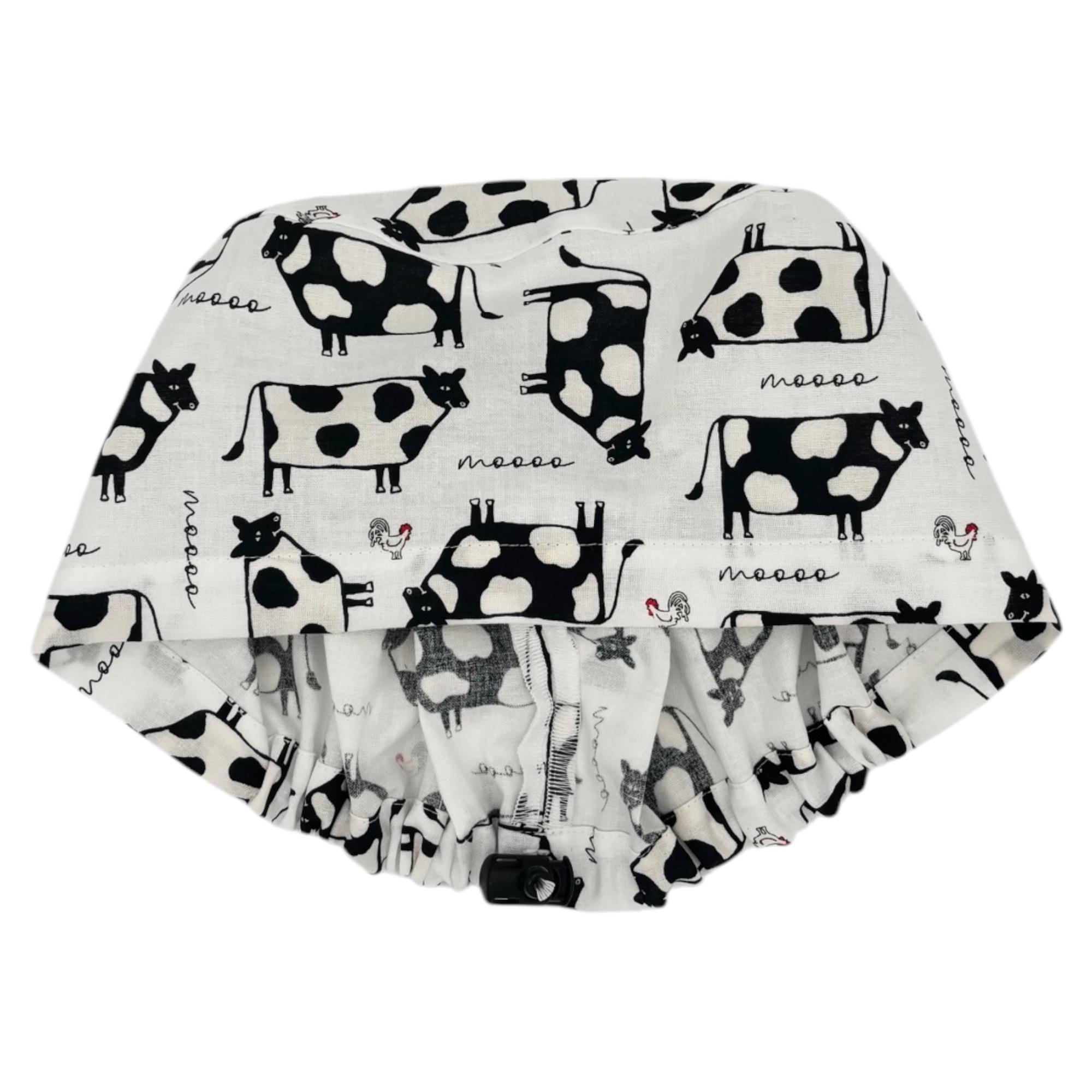 Farm Animal Euro Scrub Cap | Cute Cow Print Nurse Hat | Veterinary Hair ...