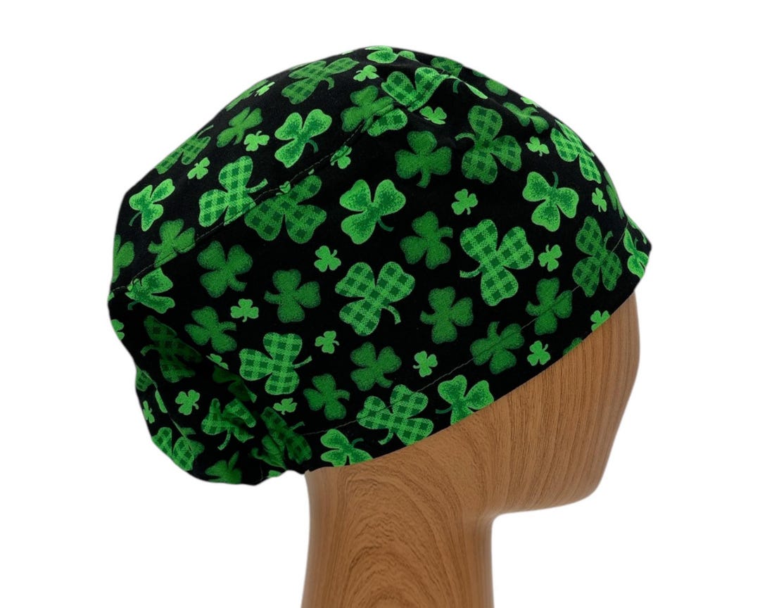 Custom Scrub Cap St. Patrick's Day Shamrock, Personalized Euro Style ...
