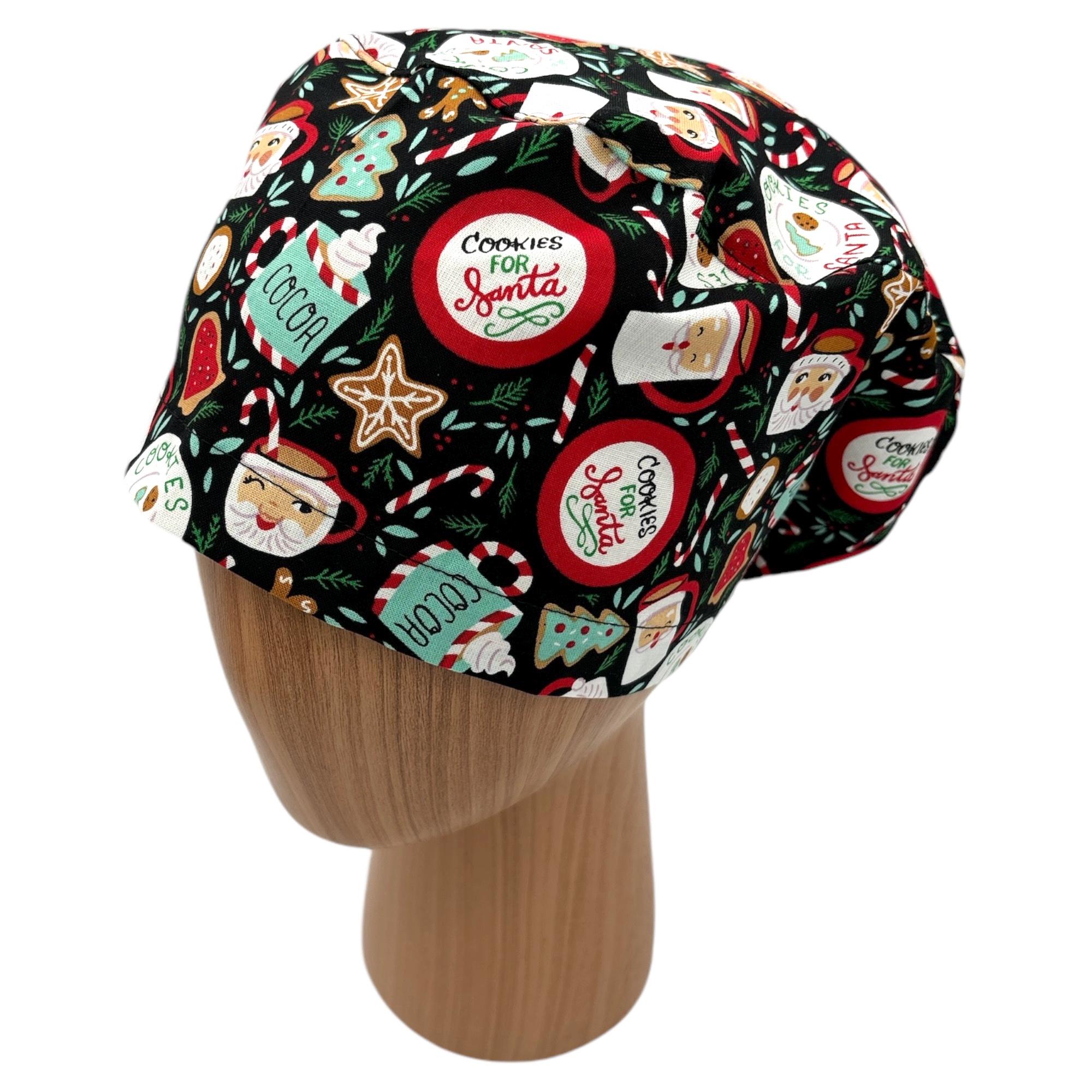 Christmas Santa Euro Scrub Cap Personalized, Surgical Cap Women With ...