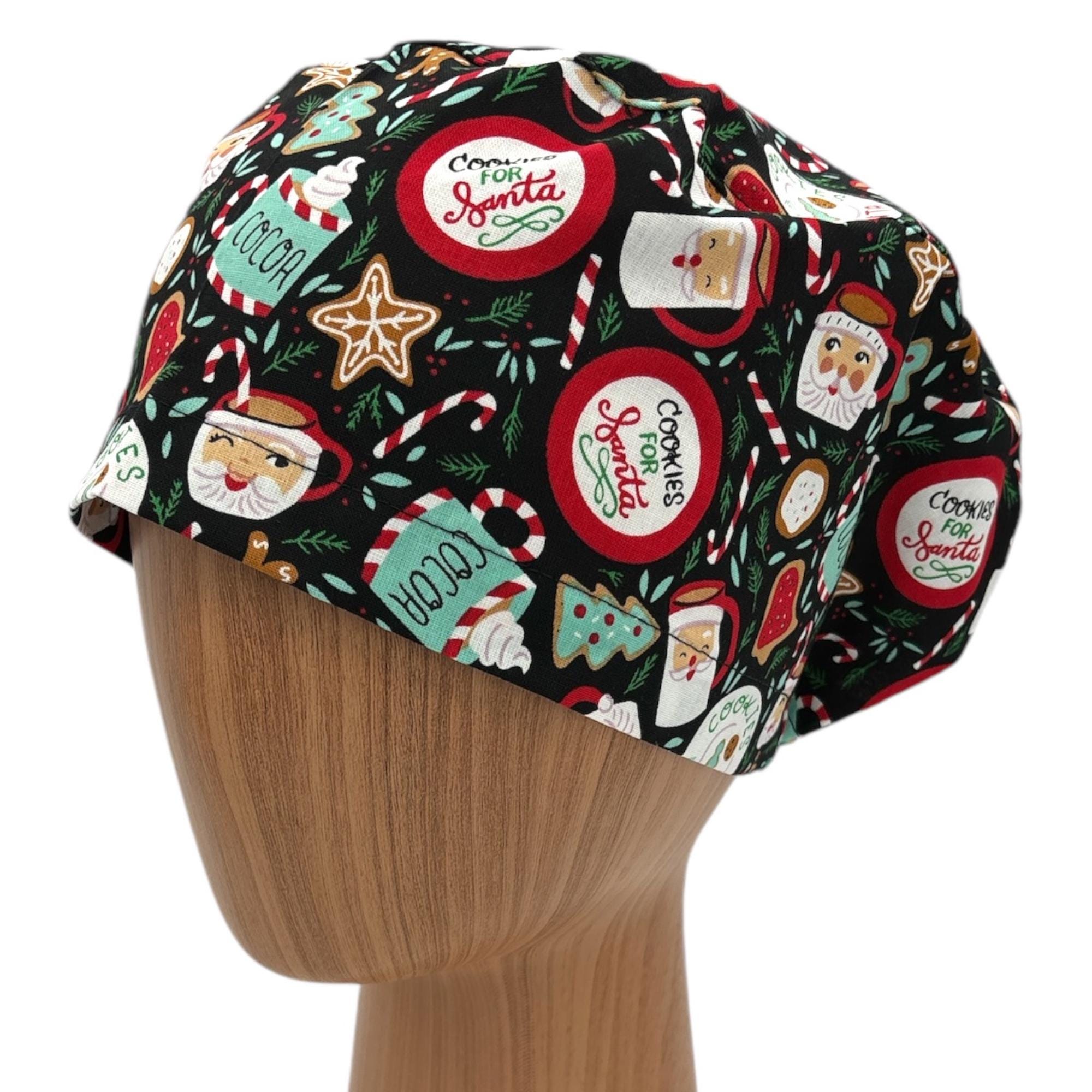 Christmas Santa Euro Scrub Cap Personalized, Surgical Cap Women With ...