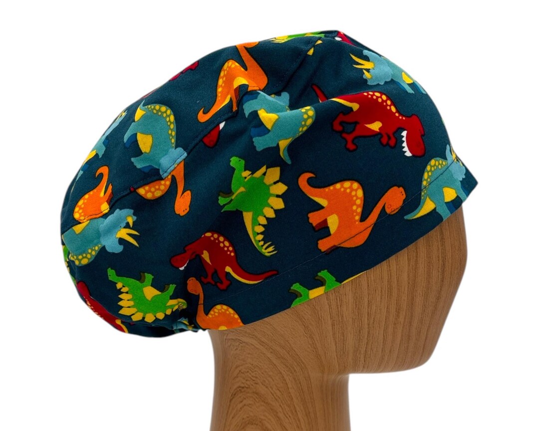 Dinosaur Scrub Cap With Button Personalized, Custom Veterinarian ...