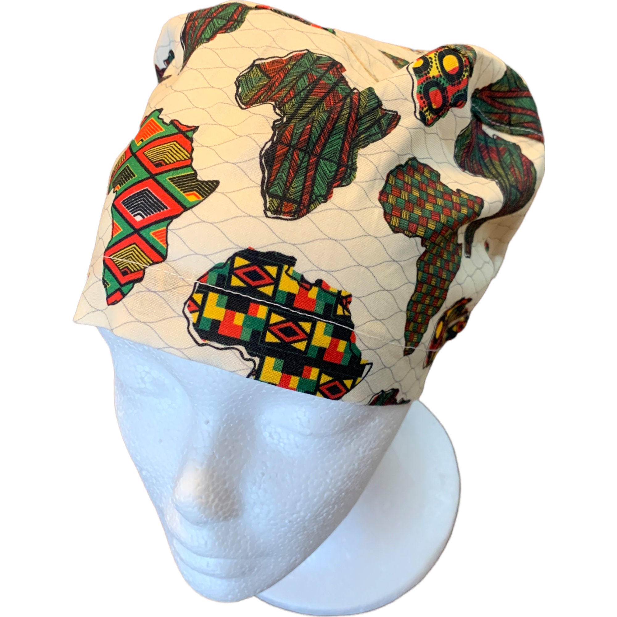 Africa Scrub Cap With Button Euro Style Surgical Cap for - Etsy