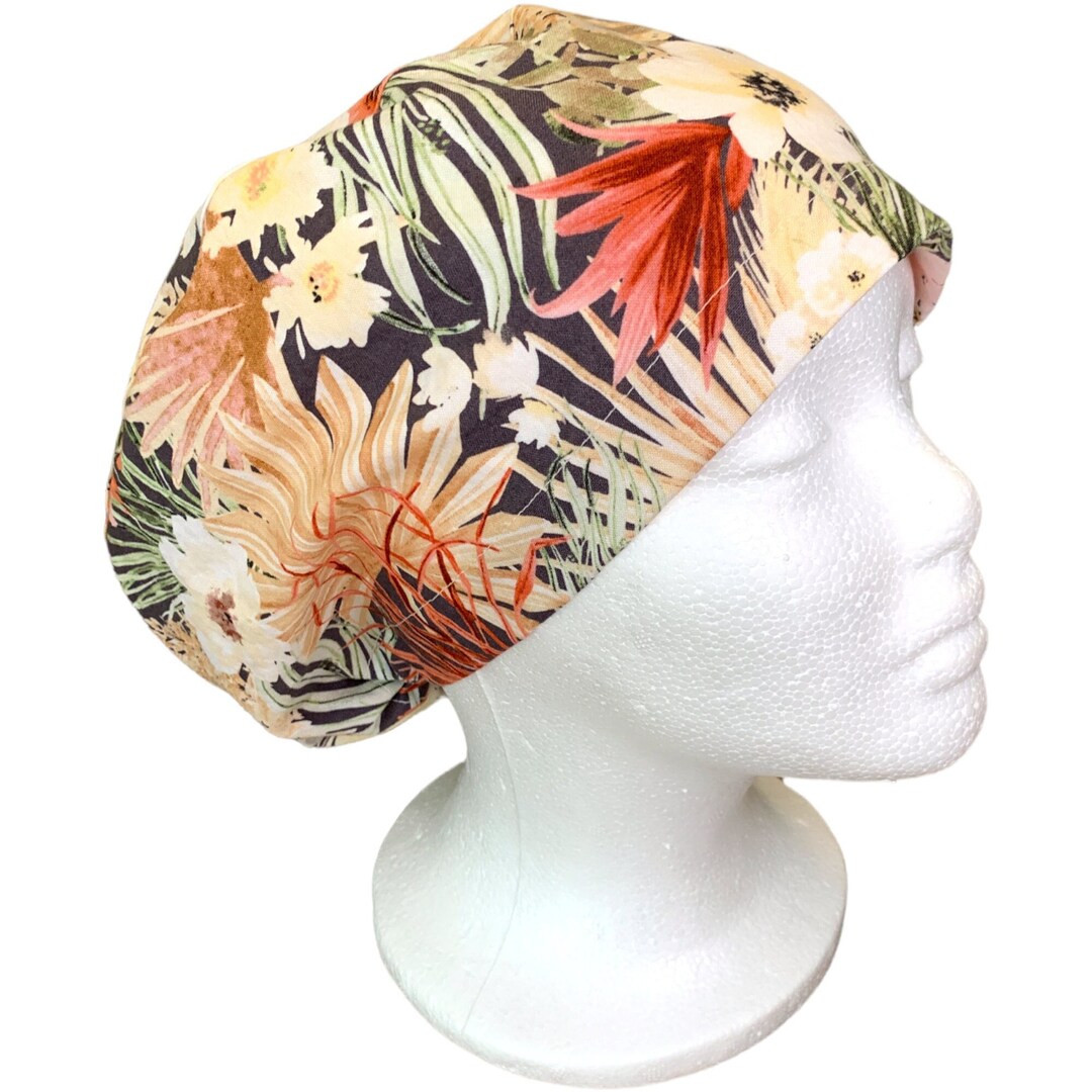 Tropical Leaf Euro Scrub Cap Summer Surgical Cap for Women - Etsy