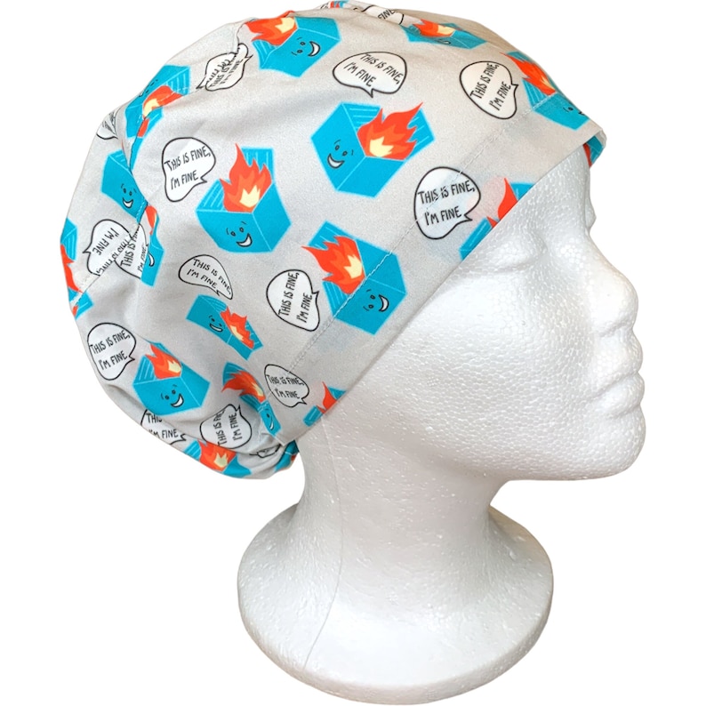 Funny Dumpster Fire Euro Scrub Cap for Women Pun Scrub Caps - Etsy