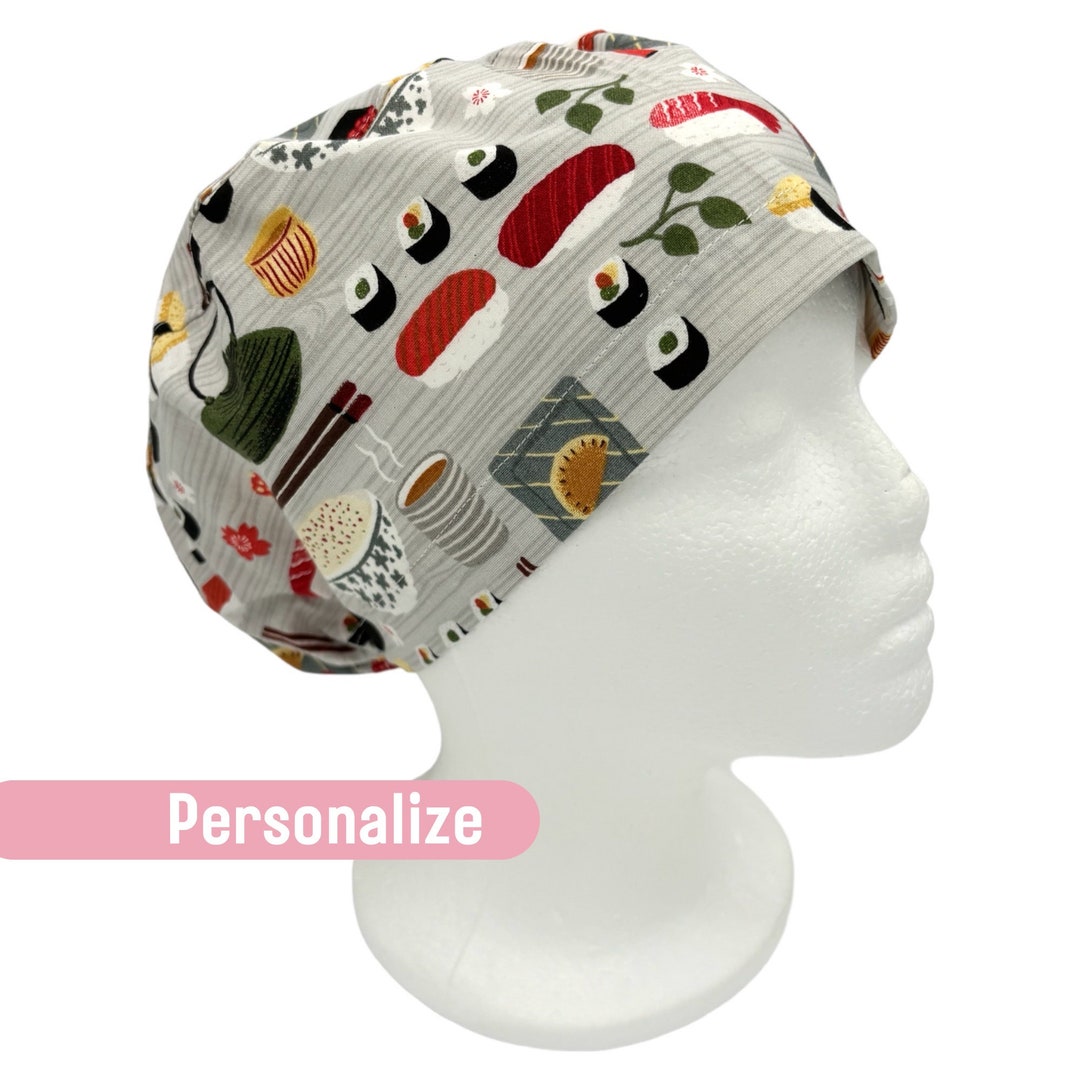 Personalized Euro Scrub Cap, Custom Surgical Cap Women With Button ...