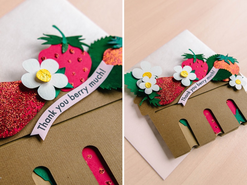 Strawberry Card SVG Design - Etsy