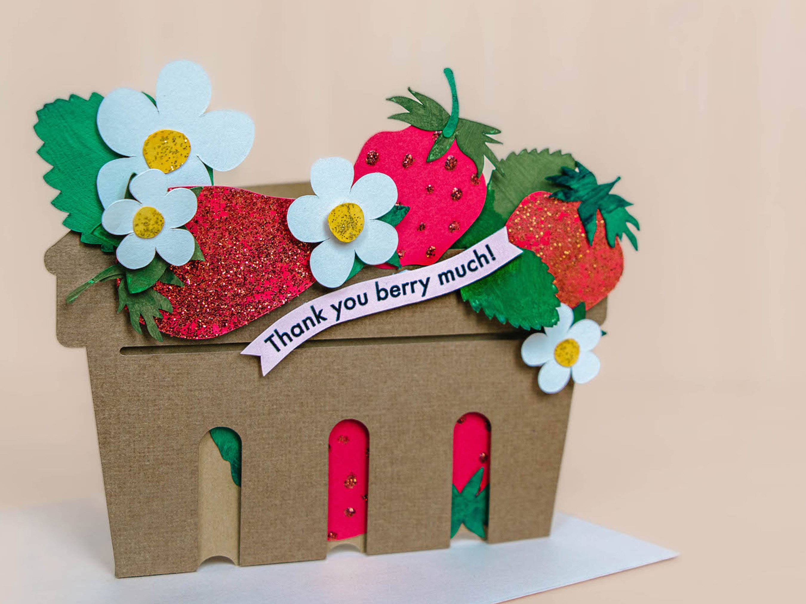 Strawberry Card SVG Design - Etsy