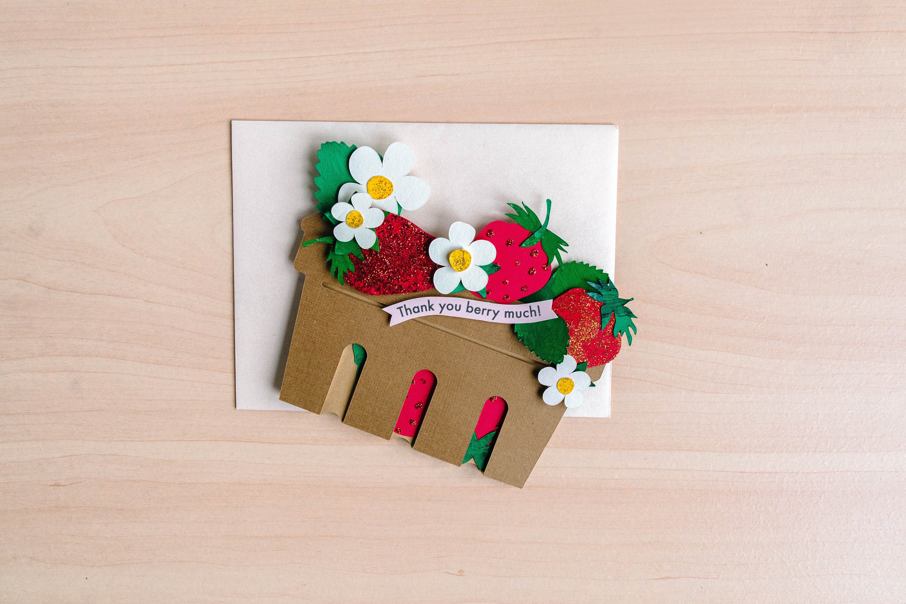 Strawberry Card SVG Design - Etsy