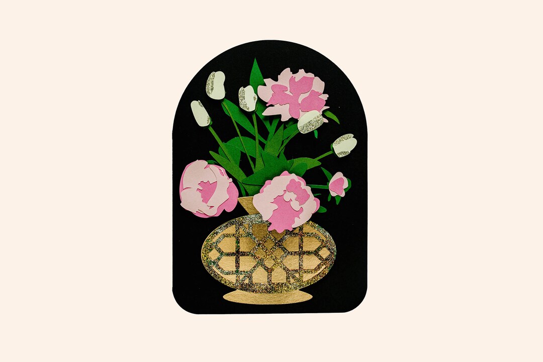 Tulips and Peonies Card SVG Design - Etsy