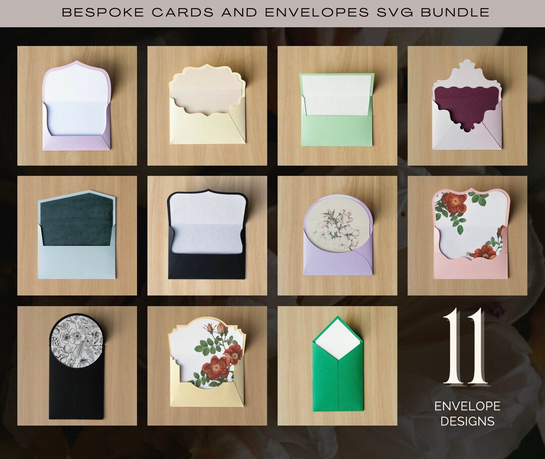 Cards and Envelopes SVG Bundle - Etsy
