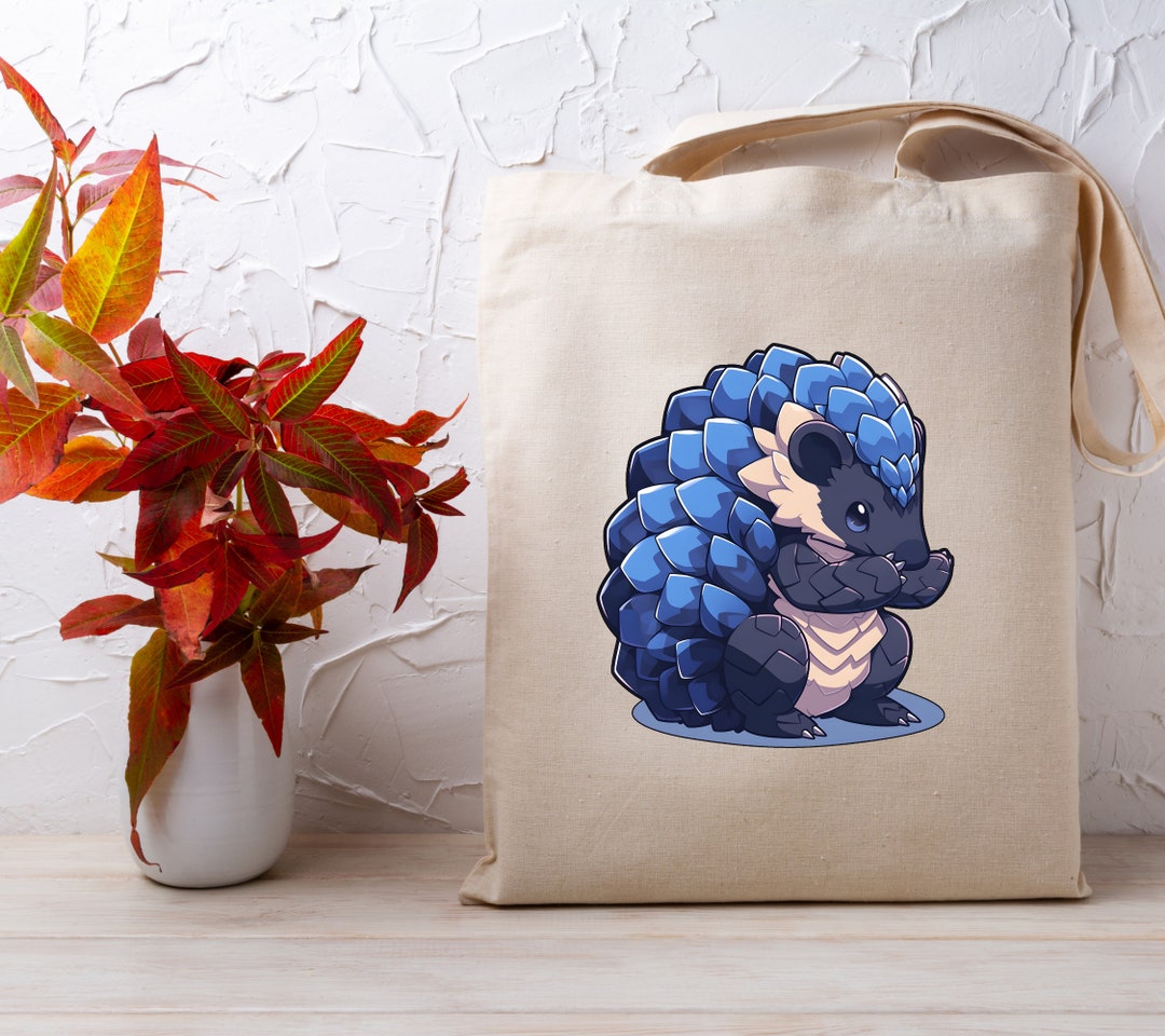 Pangolin Tote Bag, Animal Lover, Organic Cotton Tote Bag, Reusable ...