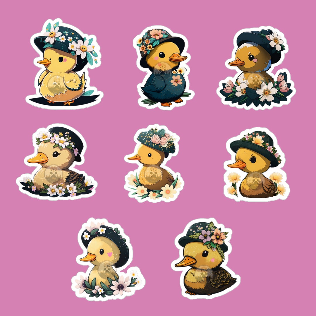 Cute Duck Stickers, Duck Sticker, Sticker Pack, Vinyl Sticker, iPad ...